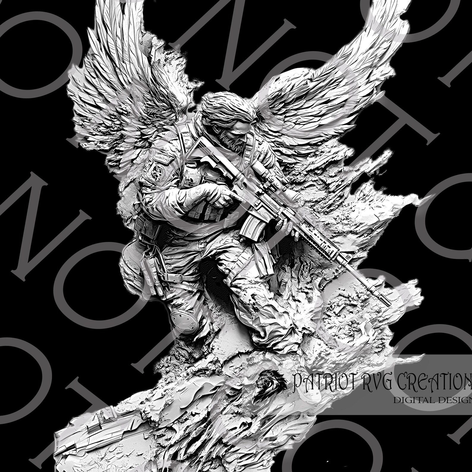 Warrior Angel Soldier - A Dynamic Digital Sculpture by PATRIOT RVG ...