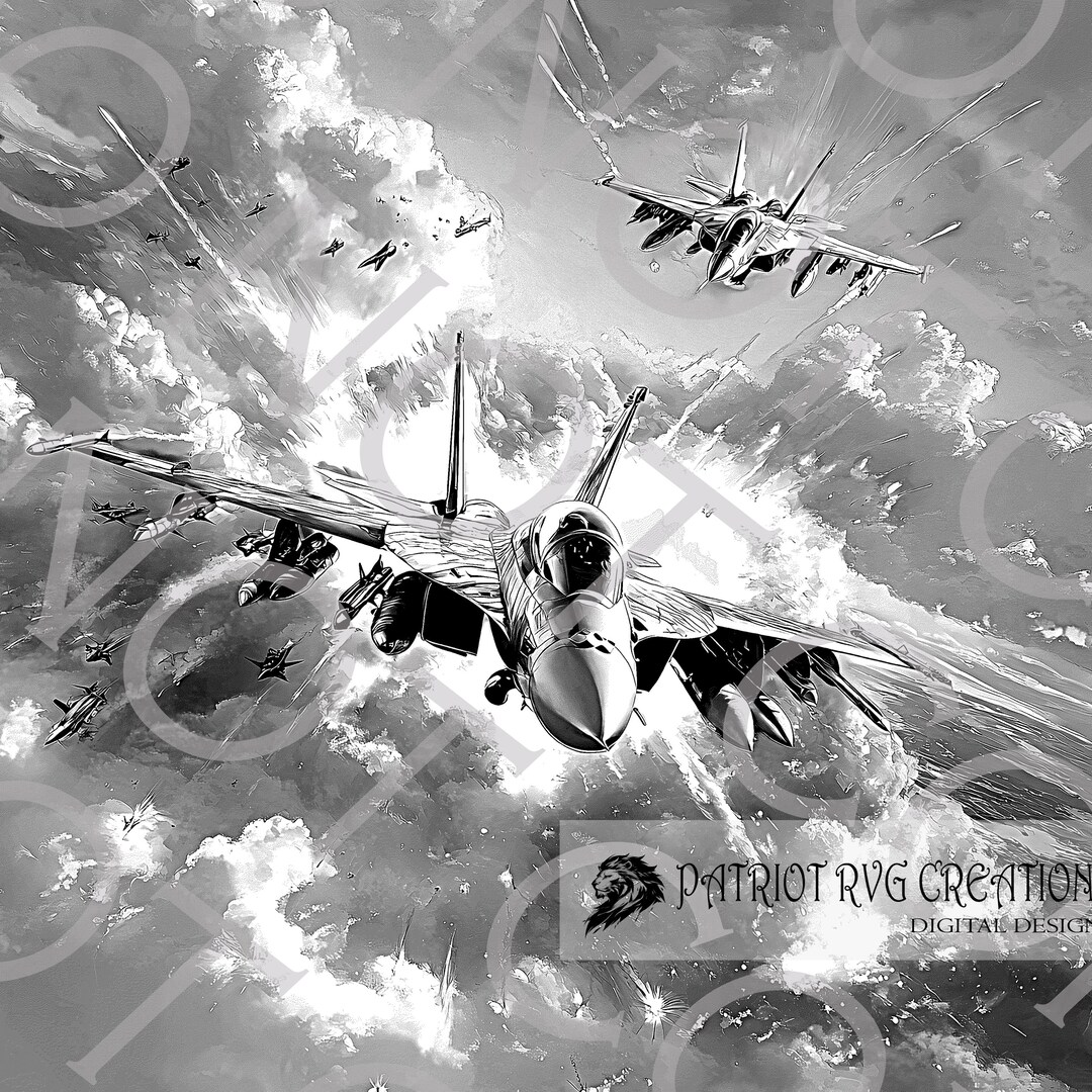Dynamic Fighter Jet Illustration – Military Aviation Art (digital ...