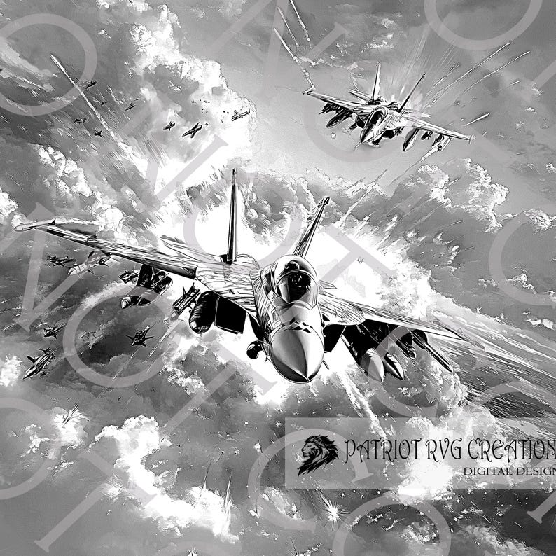 Dynamic Fighter Jet Illustration – Military Aviation Art (digital ...