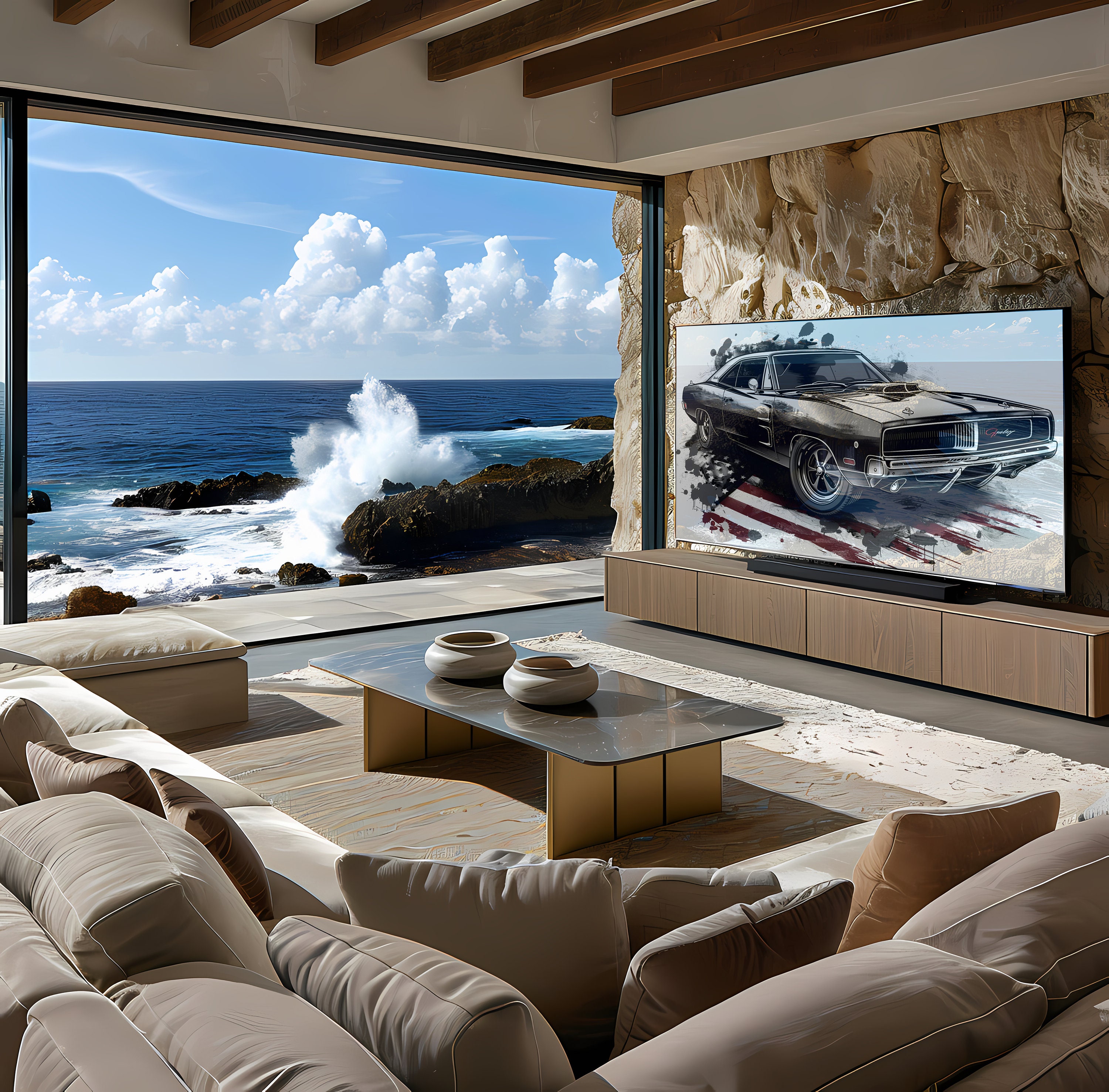 Framed TV Art Patriotic Muscle Car Bundle Muscle Car Design Bundle for ...