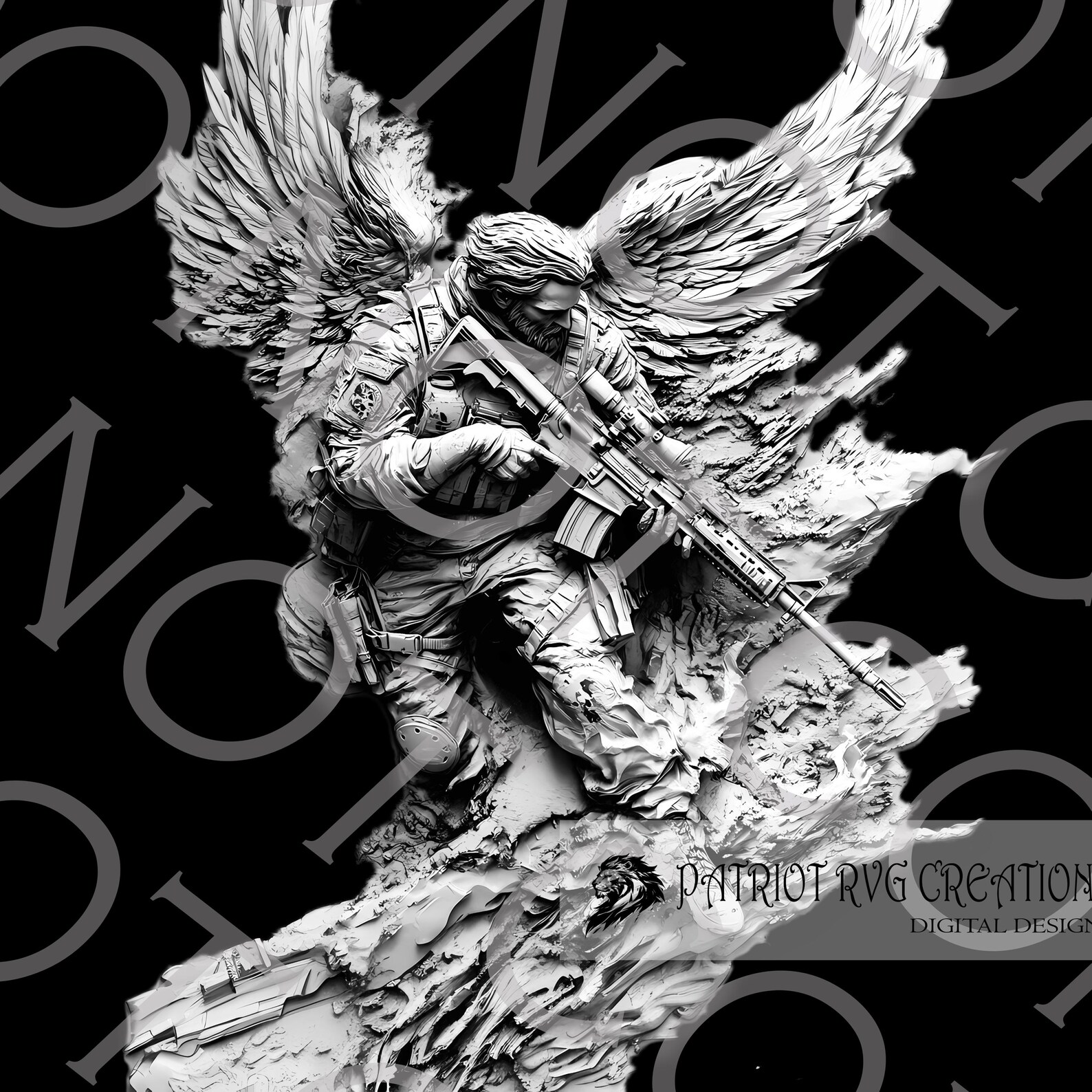 Warrior Angel Soldier - A Dynamic Digital Sculpture by PATRIOT RVG ...