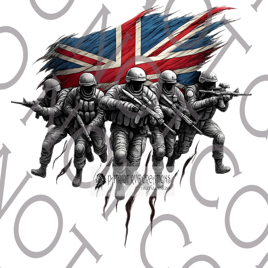 Tactical Soldiers With Union Jack Flag - Xtool S1 Laser Ready File - Etsy