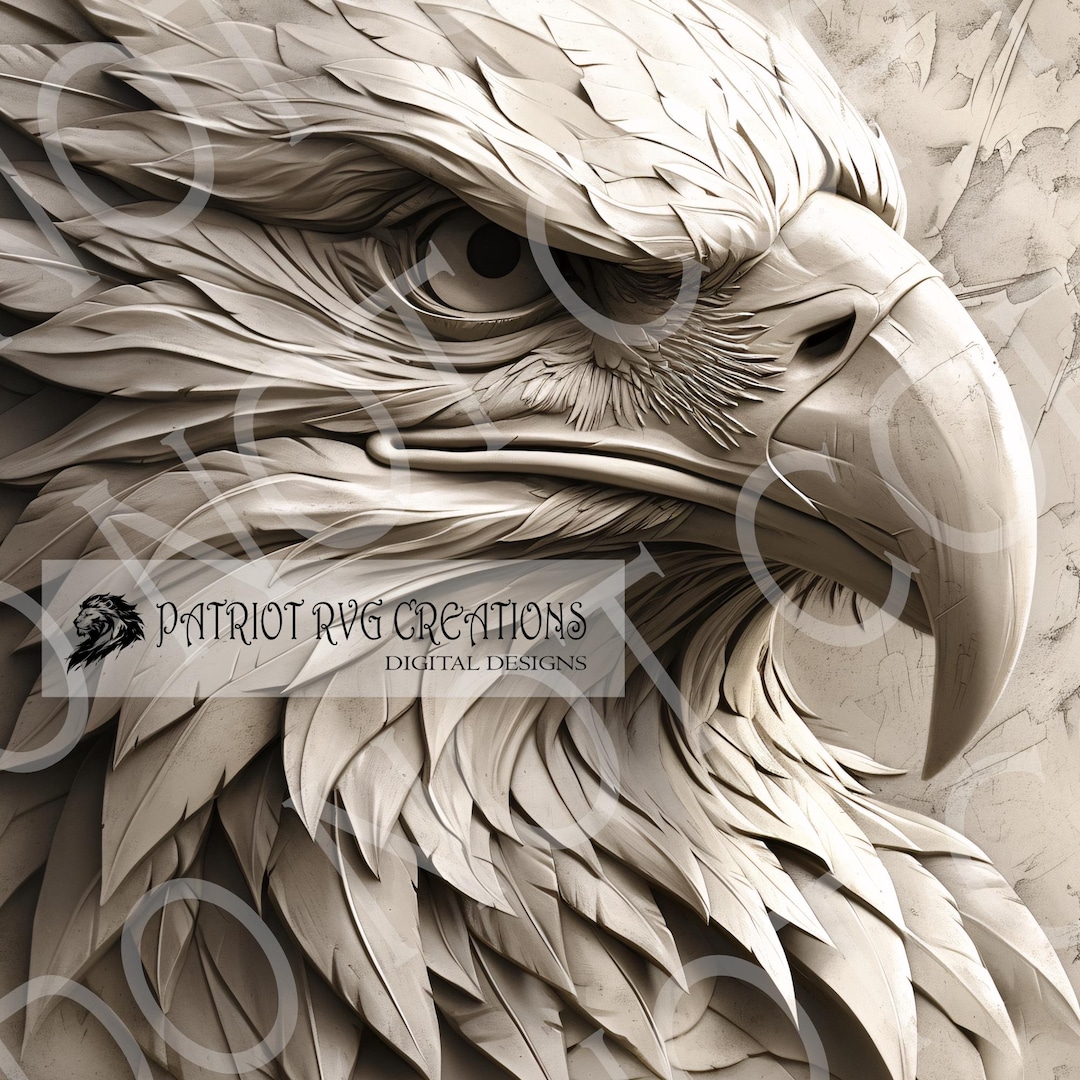 3D Eagle Head Relief, Xtool S1 Laser Engrave File (digital) - Etsy