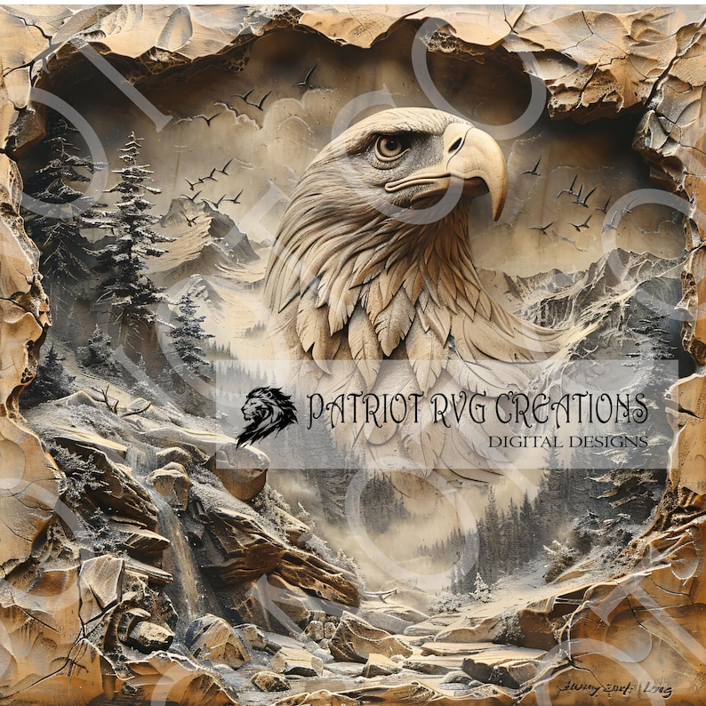 Xtool S1 Ready File, 3D Design, Digital File, Eagle Head, Relief Style ...