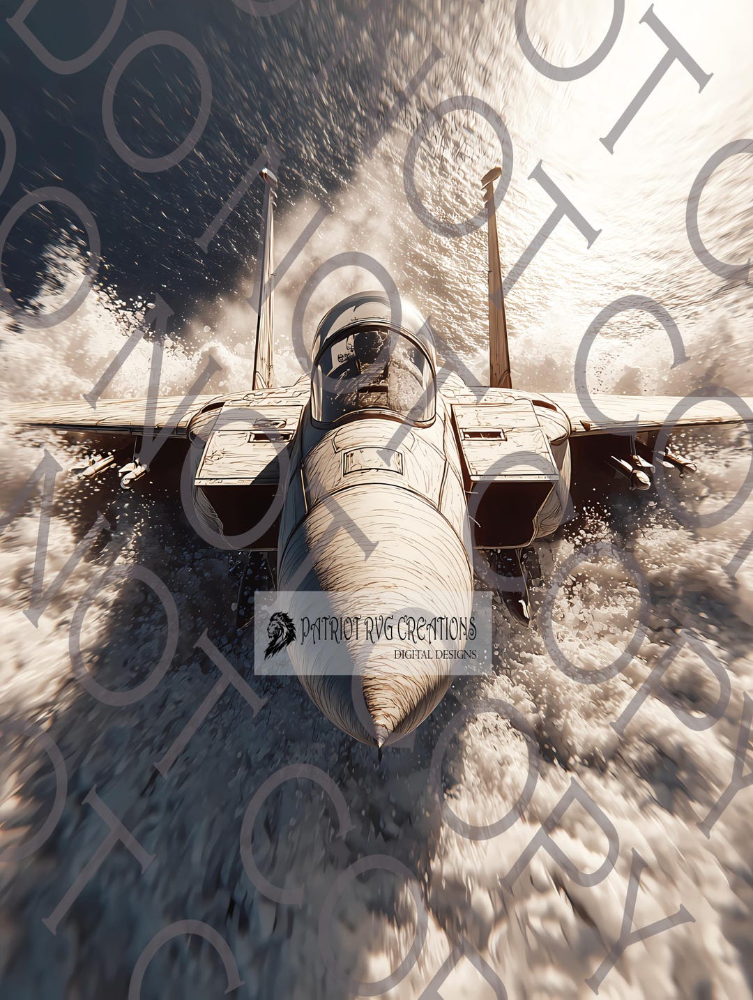 Fighter Jet Ocean Spray Artwork – Military Aviation Laser Engraving ...