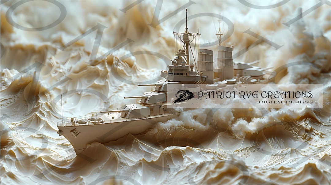 Xtool S1 Ready File, 3D Design, Bas Relief, Warship, Battleship, Navy ...