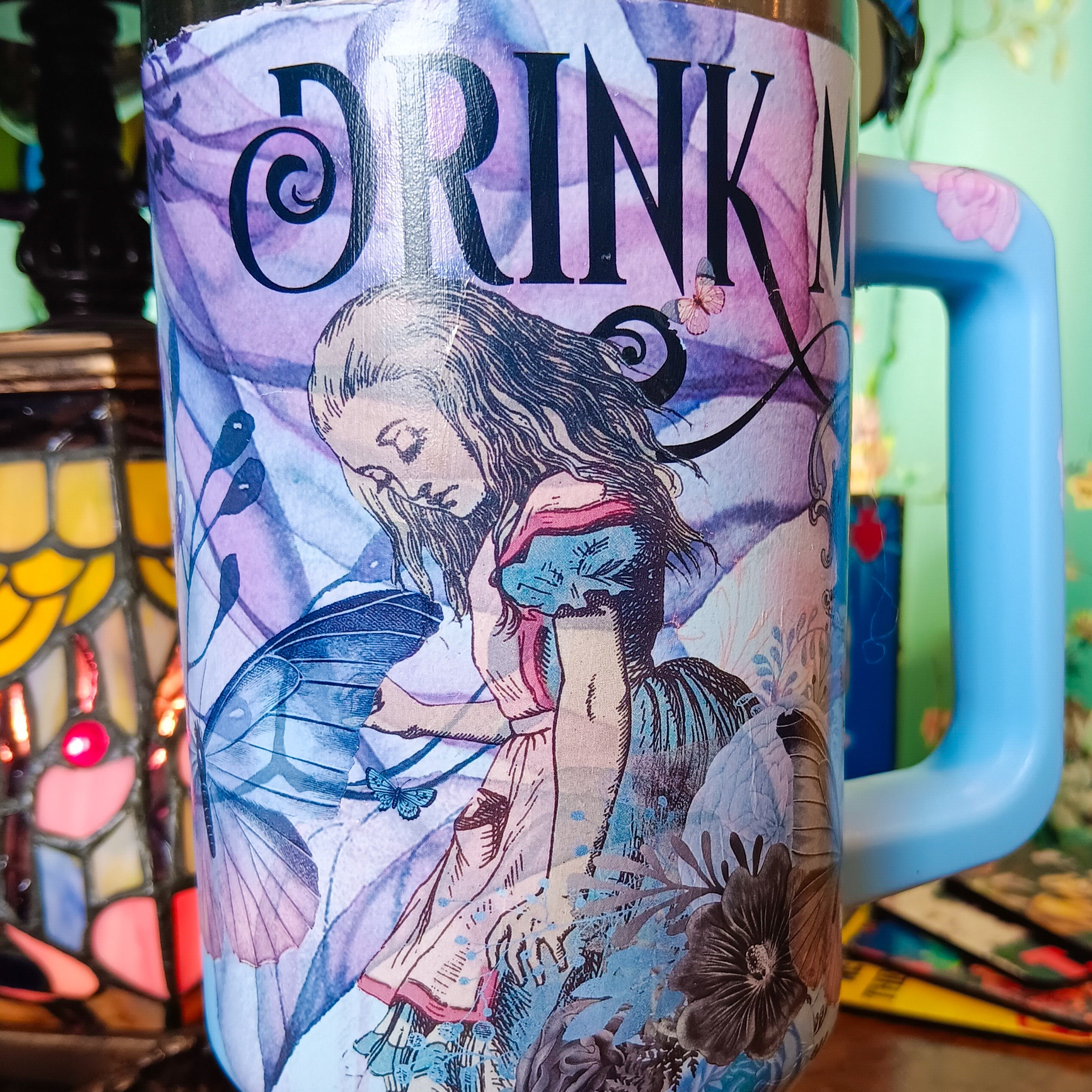 Alice in Wonderland OOAK Beautiful Hand-decorated Periwinkle Stanley ...