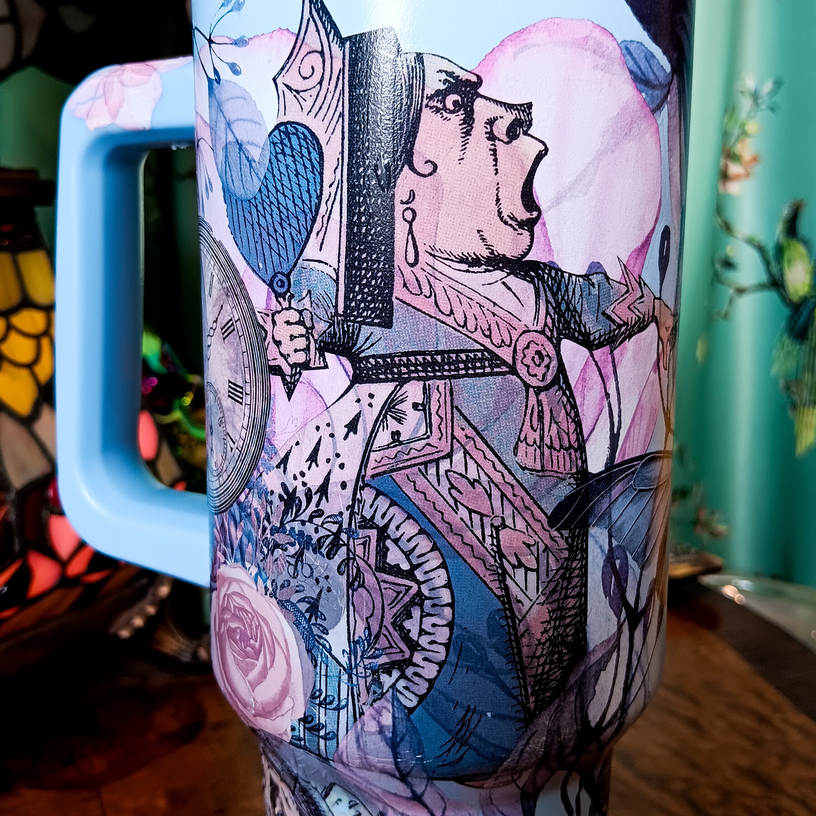 Alice in Wonderland OOAK Beautiful Hand-decorated Periwinkle Stanley ...