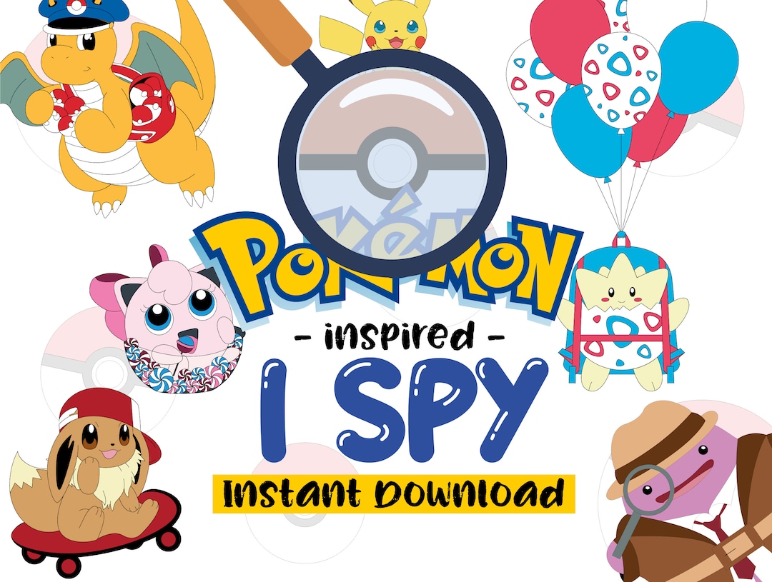 Buy PRINTABLE Pokemon I Spy, I Spy for Kids, Educational Math Printable ...