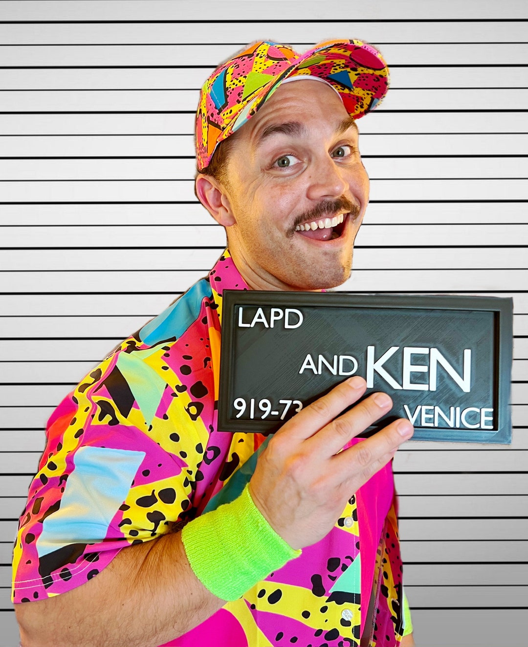 Ken, Barbie Movie, Mugshot Sign, Cosplay, Halloween, Movie, Photobooth ...