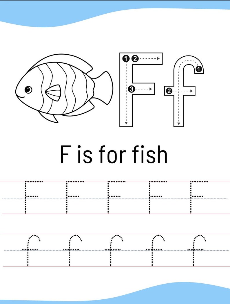 Letter Tracing Sheets A-Z and Numbers 1-10 With Pictures to Color ...