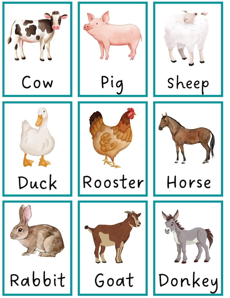 Animal Flashcards for Kids - Printable Educational Flashcards - 7 Pages ...