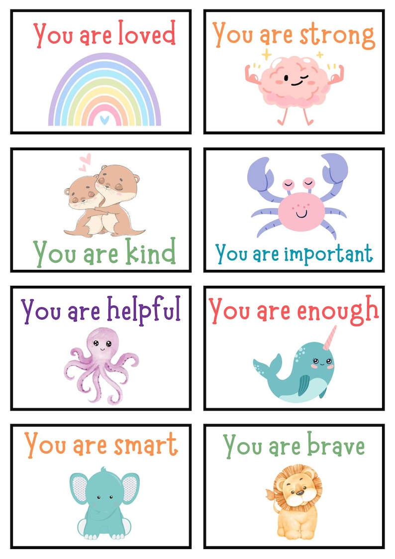 Lunch Box Notes for School - Affirmations for Kids - Jokes for Kids ...