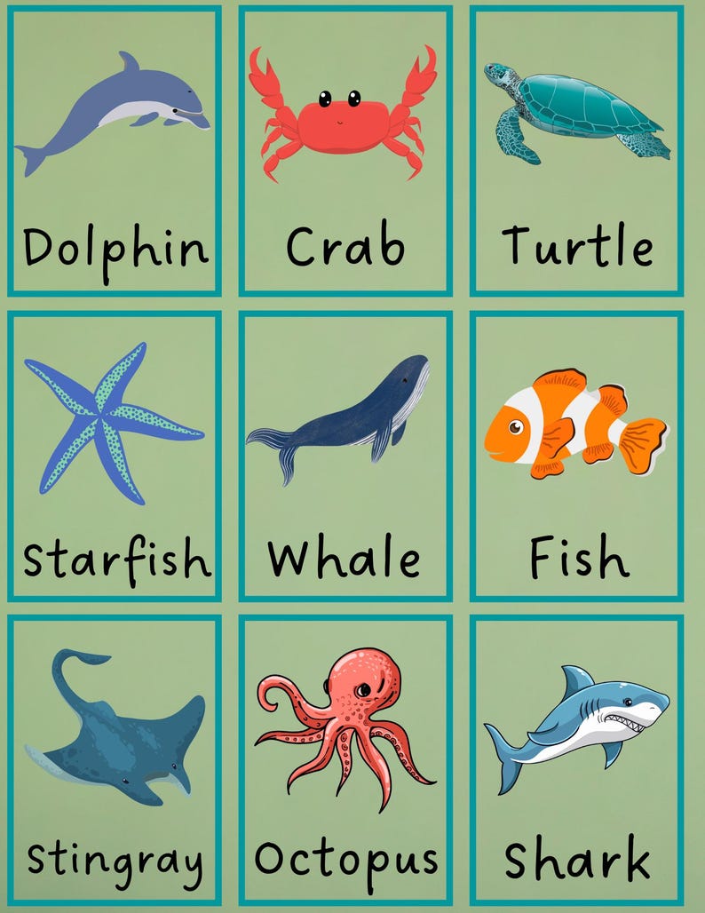 Animal Flashcards for Kids - Printable Educational Flashcards - 7 Pages ...