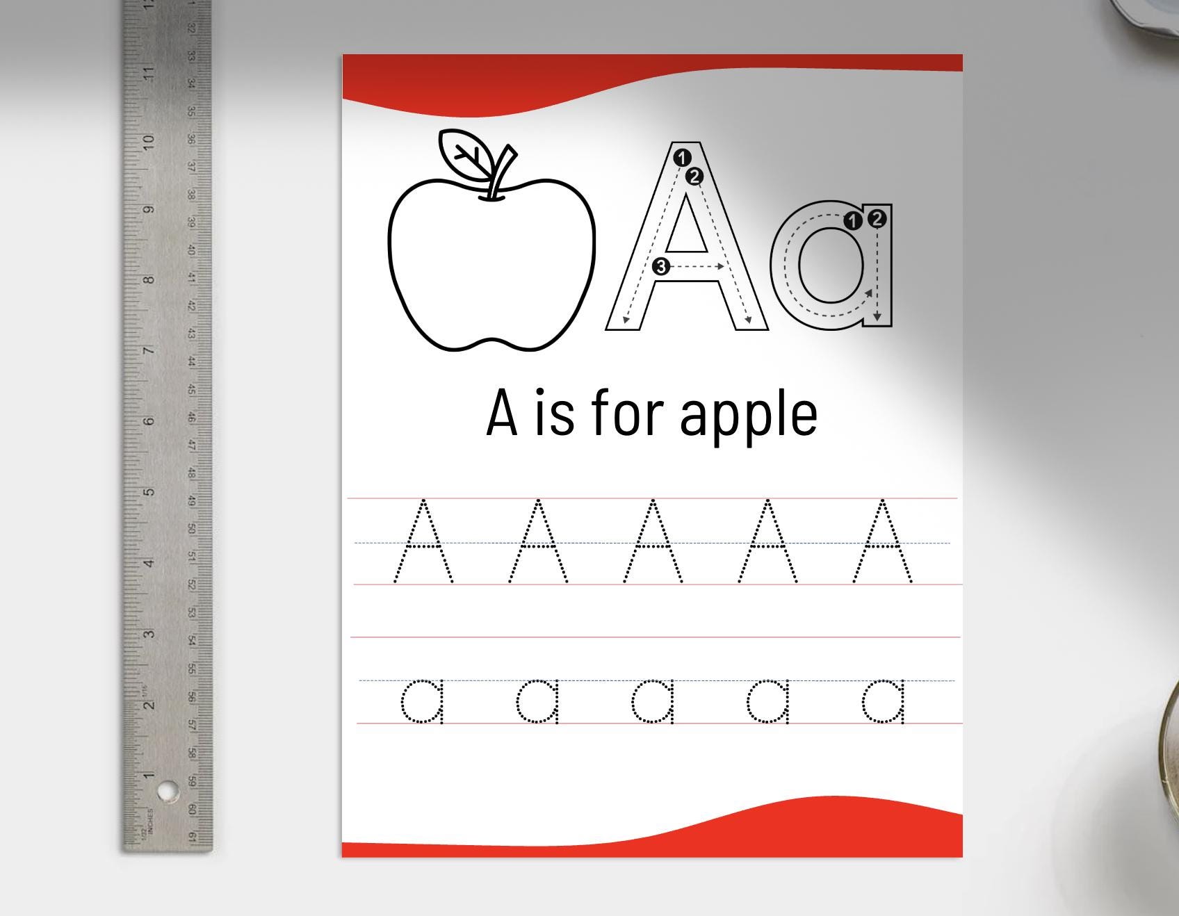 Letter Tracing Sheets A-Z and Numbers 1-10 With Pictures to Color ...