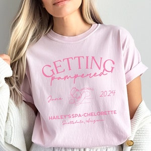 Spa Bachelorette Party Shirts, Custom Spa Day Bachelorette T-shirts ...
