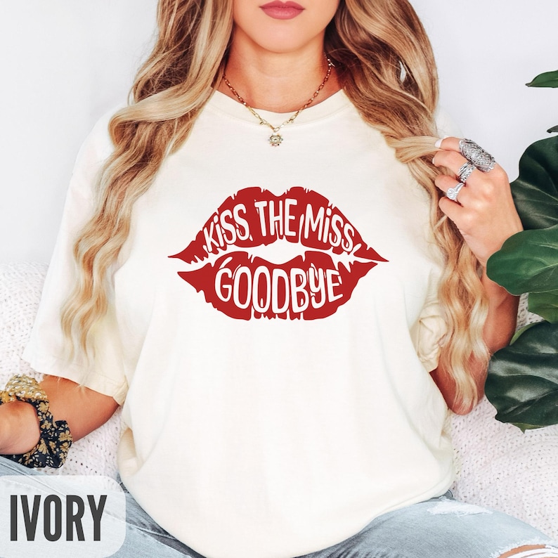Kiss the Miss Goodbye Shirt, Comfort Colors Bachelorette Party Shirts ...
