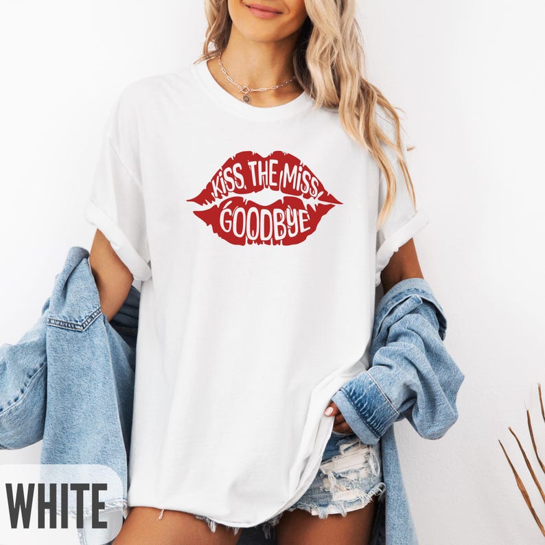 Kiss the Miss Goodbye Shirt, Comfort Colors Bachelorette Party Shirts ...