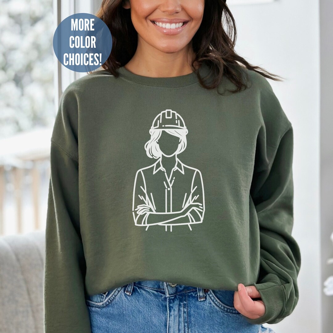 Female Engineer Sweatshirt, Women in STEM Gift, Woman in Hard Hat Shirt ...