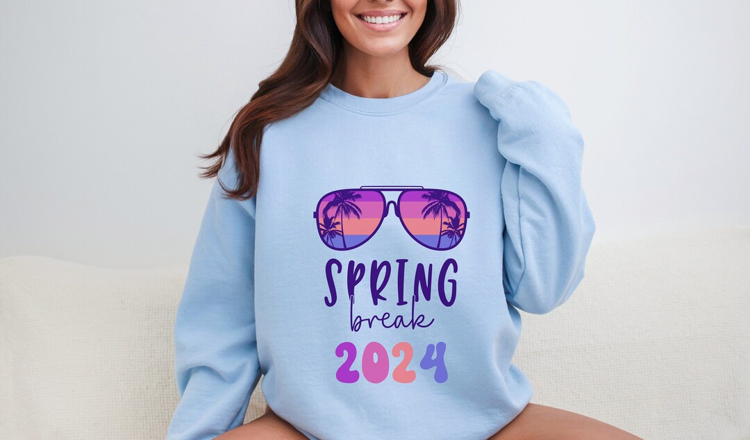 Spring Break 2024 Sweatshirt Tropical Beach Trip Shirt Oversized ...