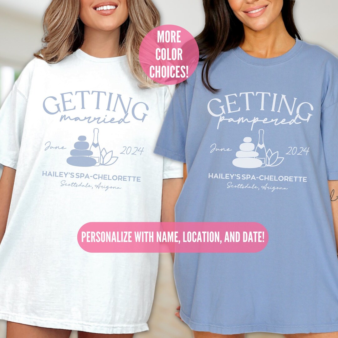 Spa Bachelorette Party Shirts, Custom Spa Day Bachelorette T-shirts ...