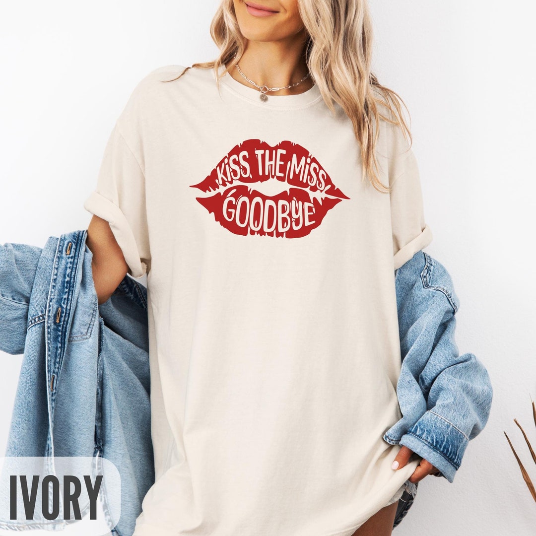 Kiss the Miss Goodbye Shirt, Funny Bride to Be T-shirt, Retro Red ...