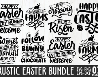 Farmhouse Easter Svg Bundle Easter Svg Rustic Easter Svg Cottontail ...