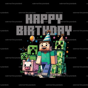 Minecraft Birthday Png|happy Birthday Minecraft PNG Design|minecraft ...