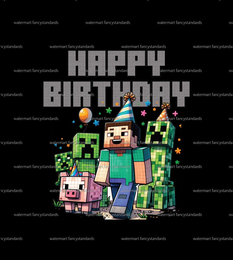 Minecraft Birthday Png|happy Birthday Minecraft PNG Design|minecraft ...