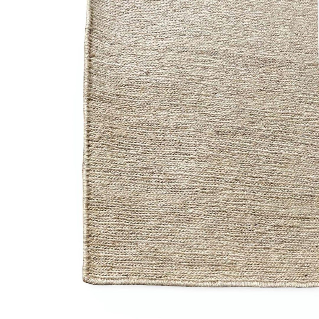 Beige Hand-knotted Jute Rug • Solid Natural Fiber Entryway Boho Carpet ...