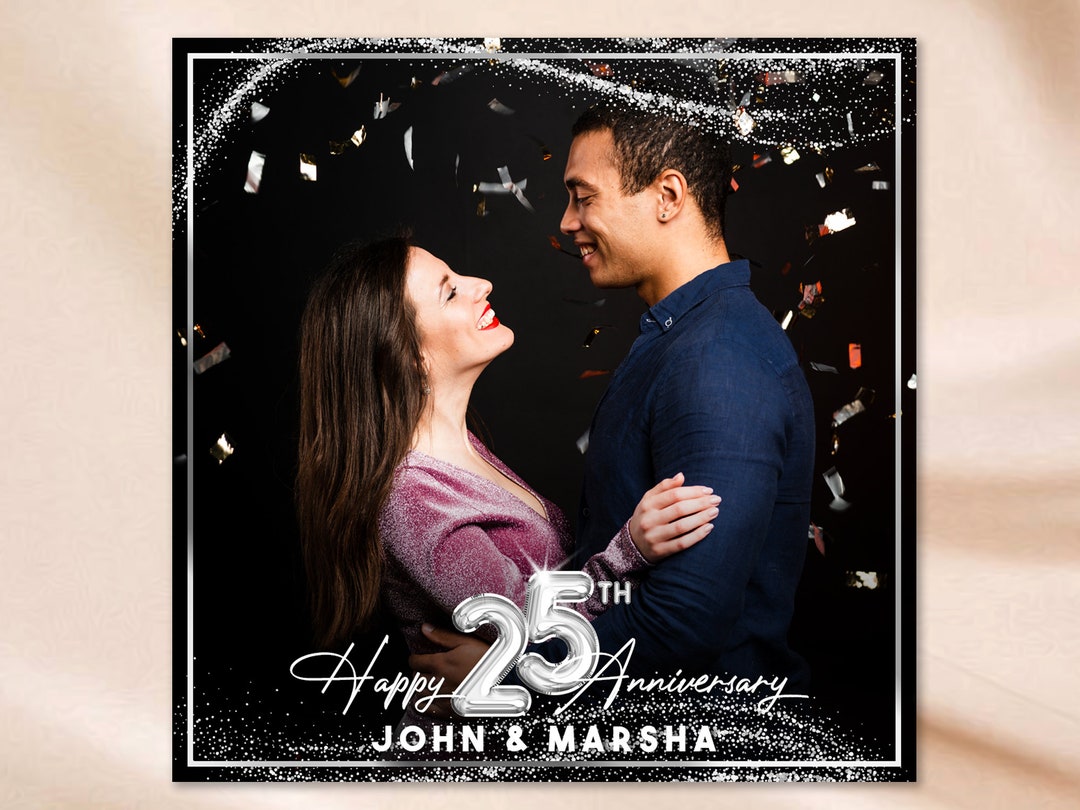 Silver Birthday Party 360 Booth Template 25th Anniversary 360booth ...