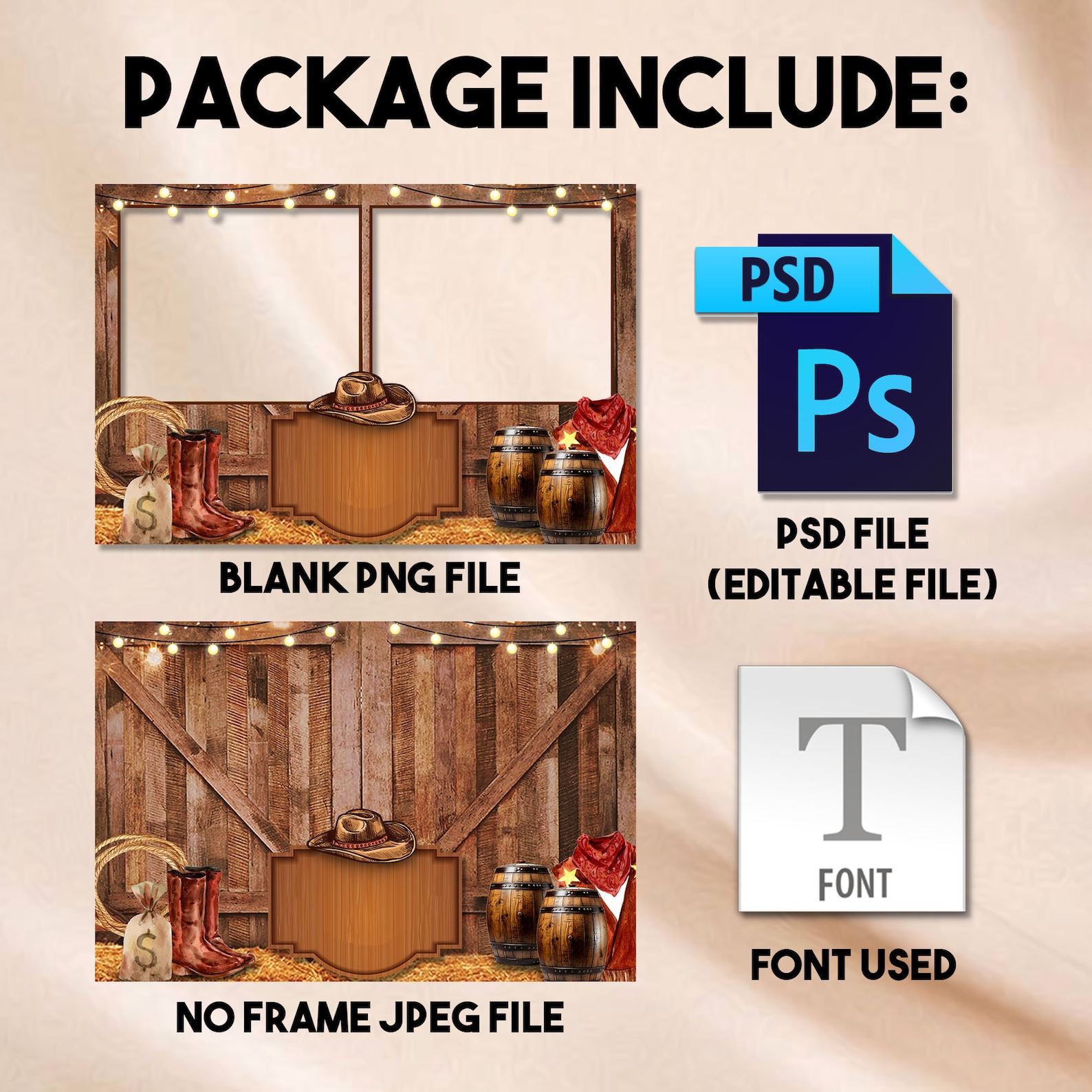 Cowboy Party Photobooth Template Rodeo Photo Booth Template Wild West ...