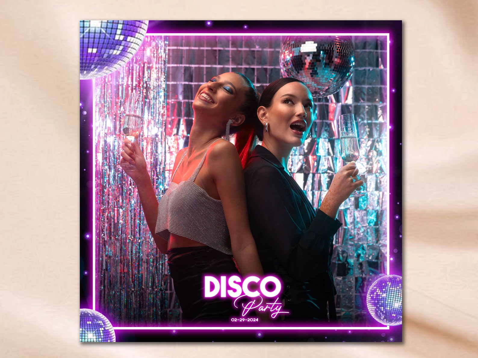 Neon Party 360 Photo Booth Overlay Disco Party 360booth Overlay Neon ...