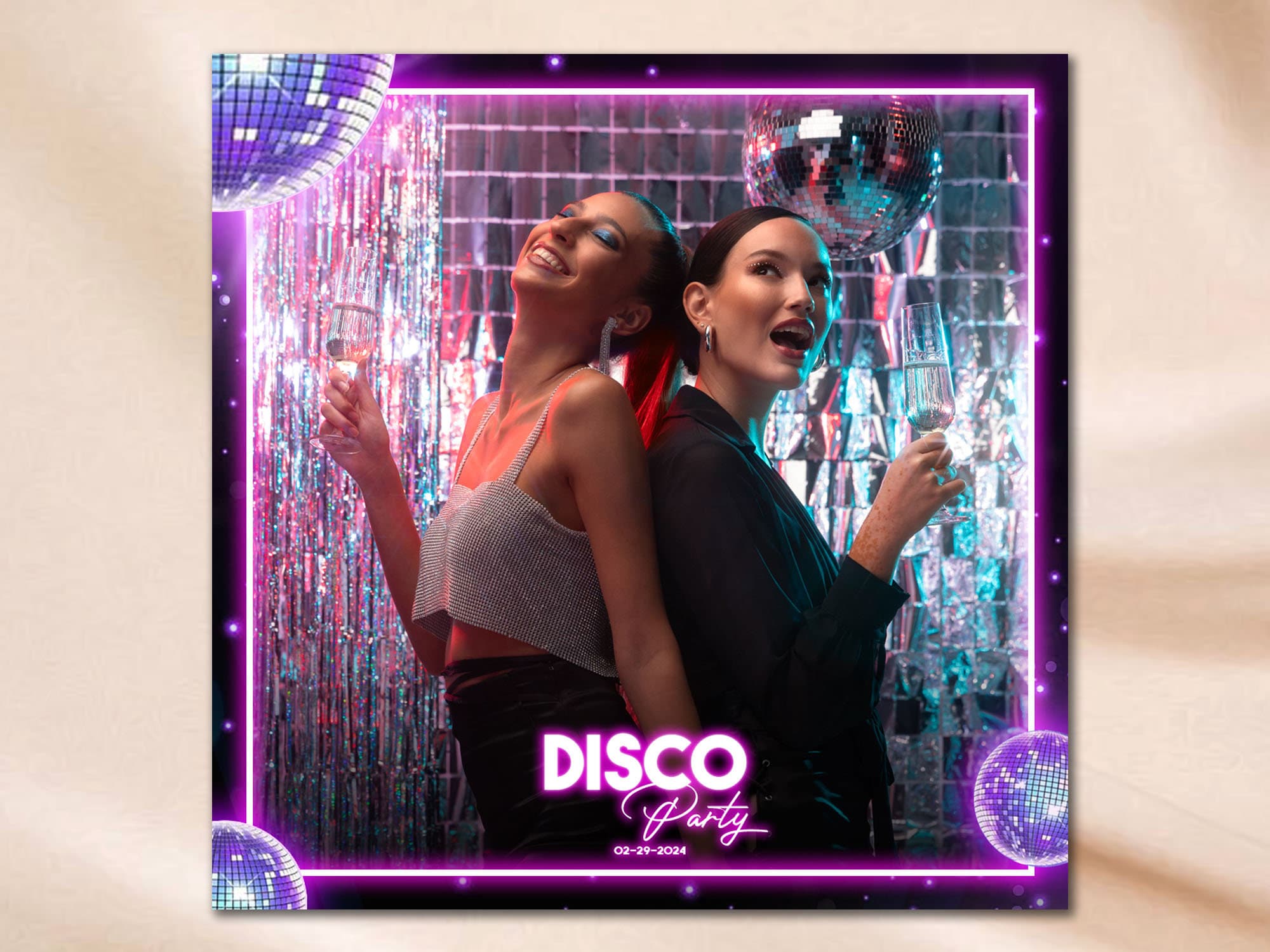 Neon Party 360 Photo Booth Overlay Disco Party 360booth Overlay Neon ...