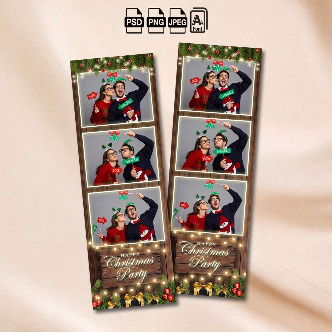 Christmas Photobooth Template Merry Xmas Photo Booth Template Rustic ...
