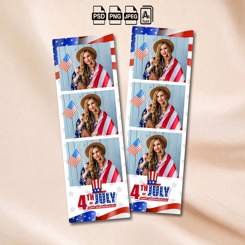 4th of July Photobooth Template US Independence Day Photo Booth ...