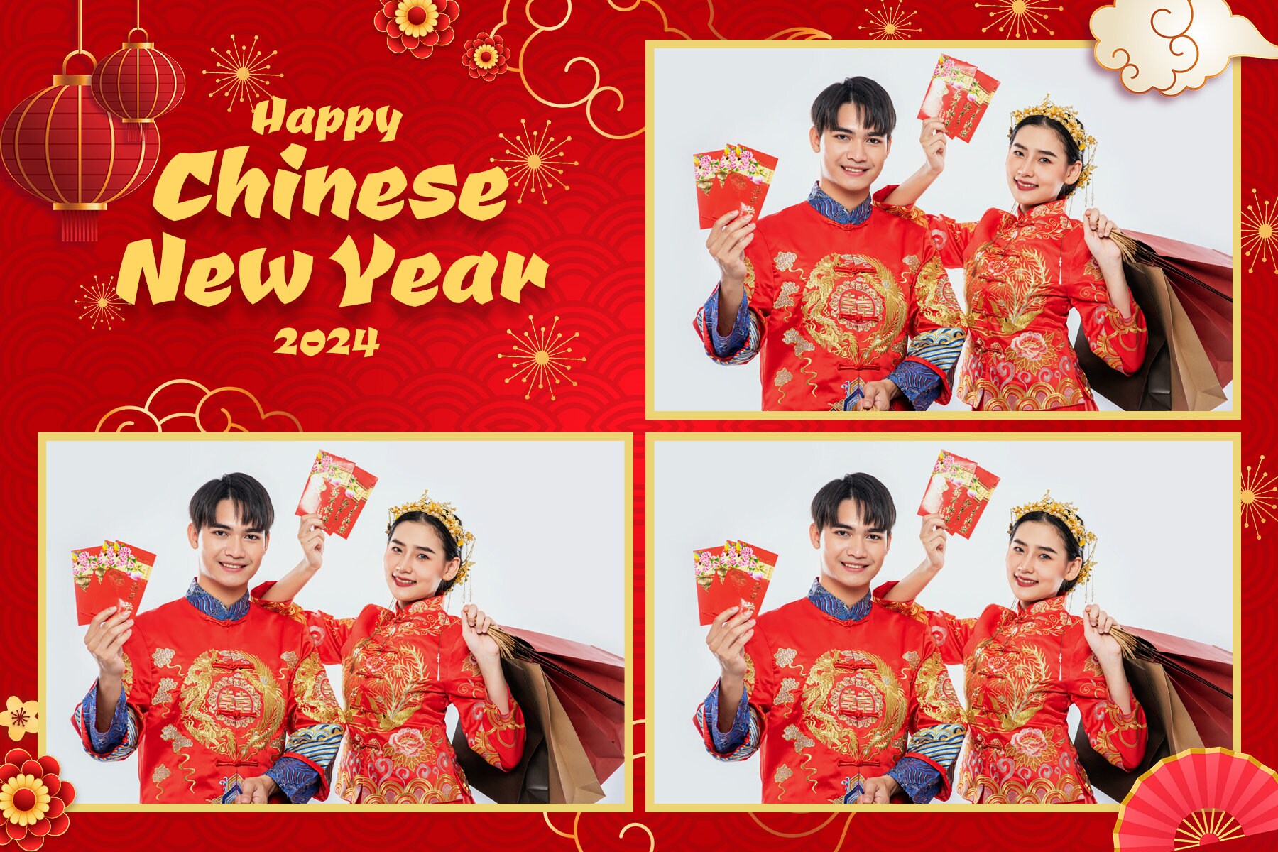 Chinese New Year Photo Booth Template, Lunar New Year PNG, Easy 100% ...