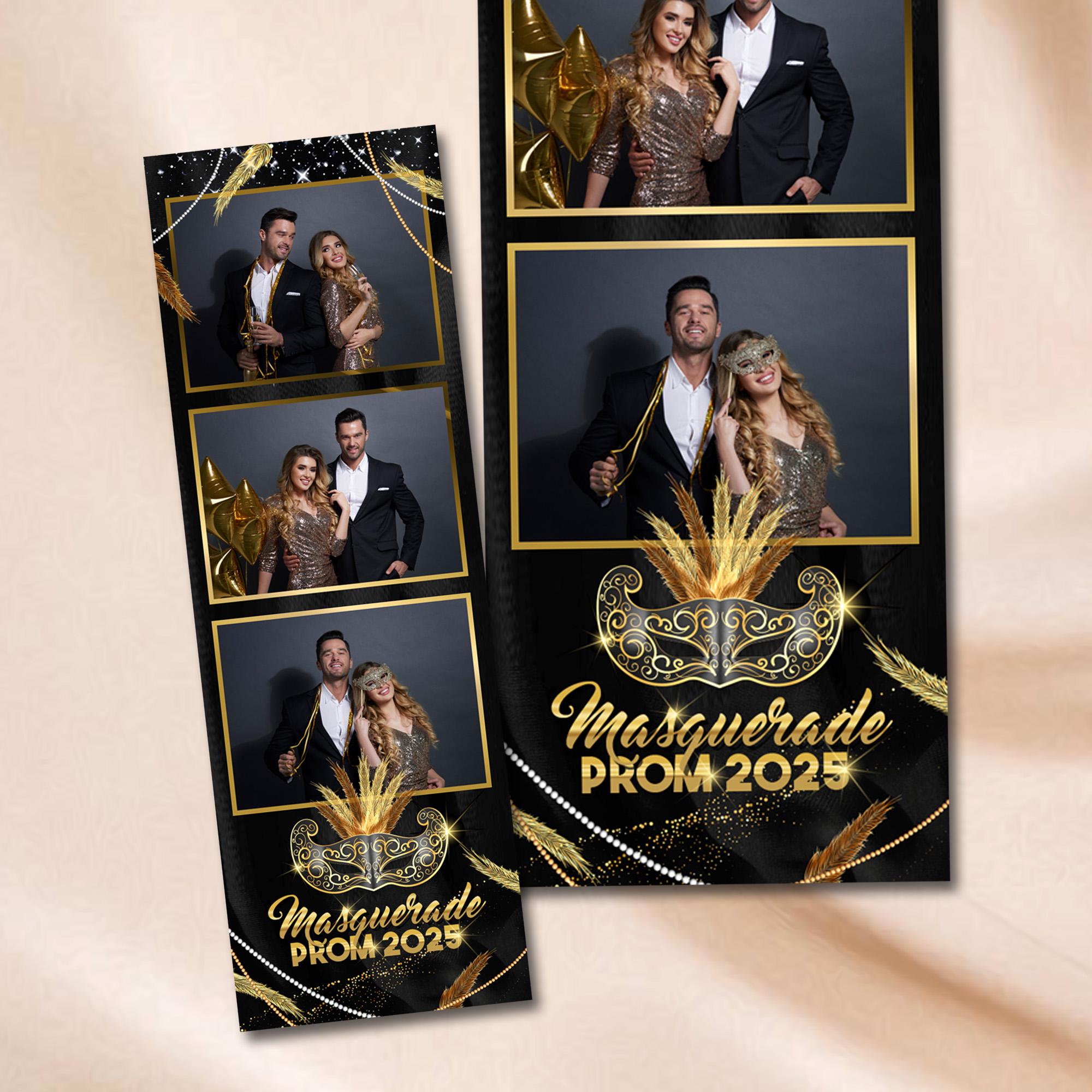 Masquerade Photobooth Template Carnival Photo Booth Template Black Gold ...