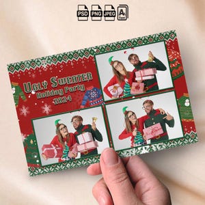 Ugly Sweater Photobooth Template Christmas Party Photo Booth Template ...