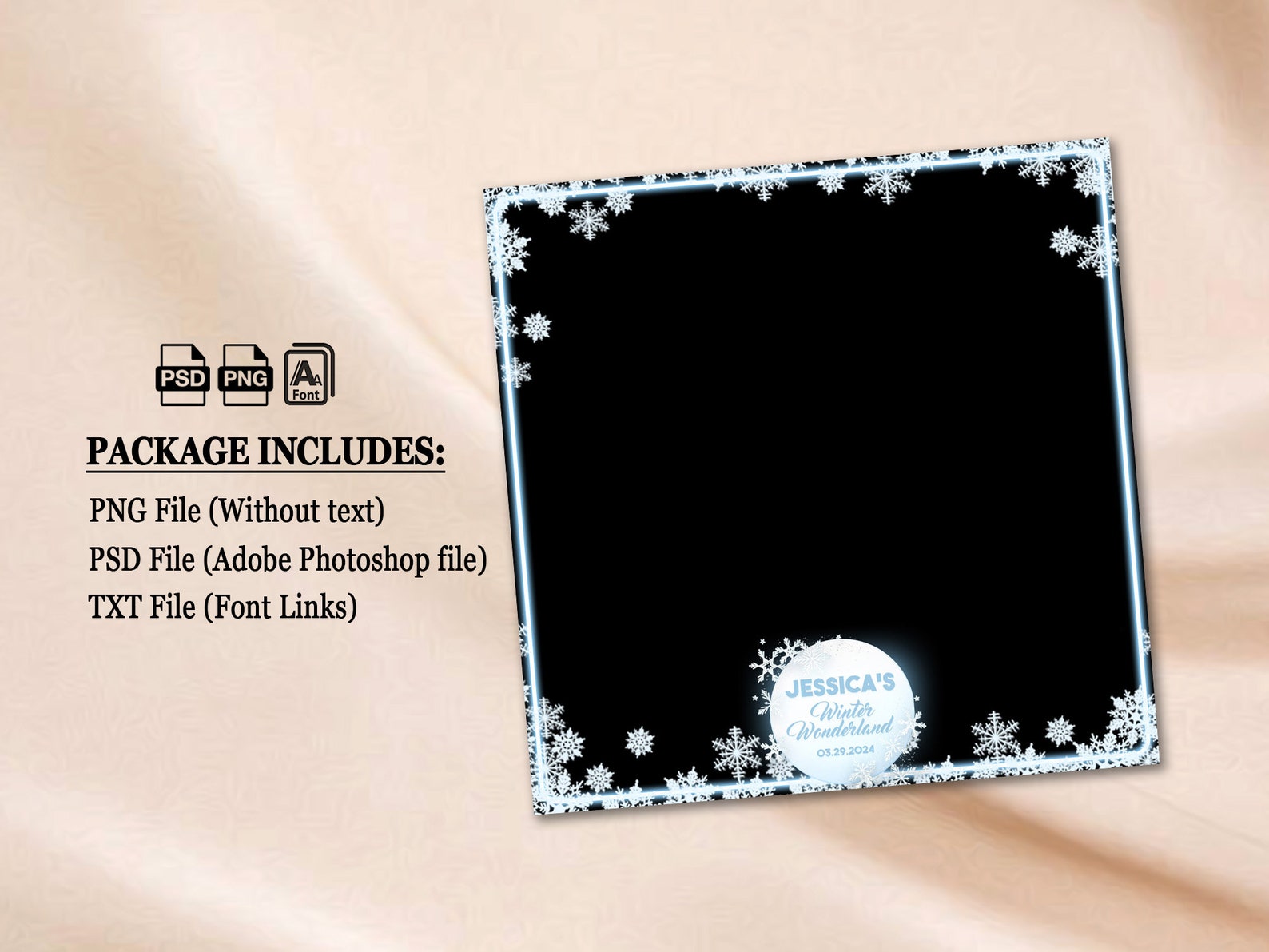 Winter Wonderland 360 Photo Booth Overlay Snowflakes 360overlay Sky ...