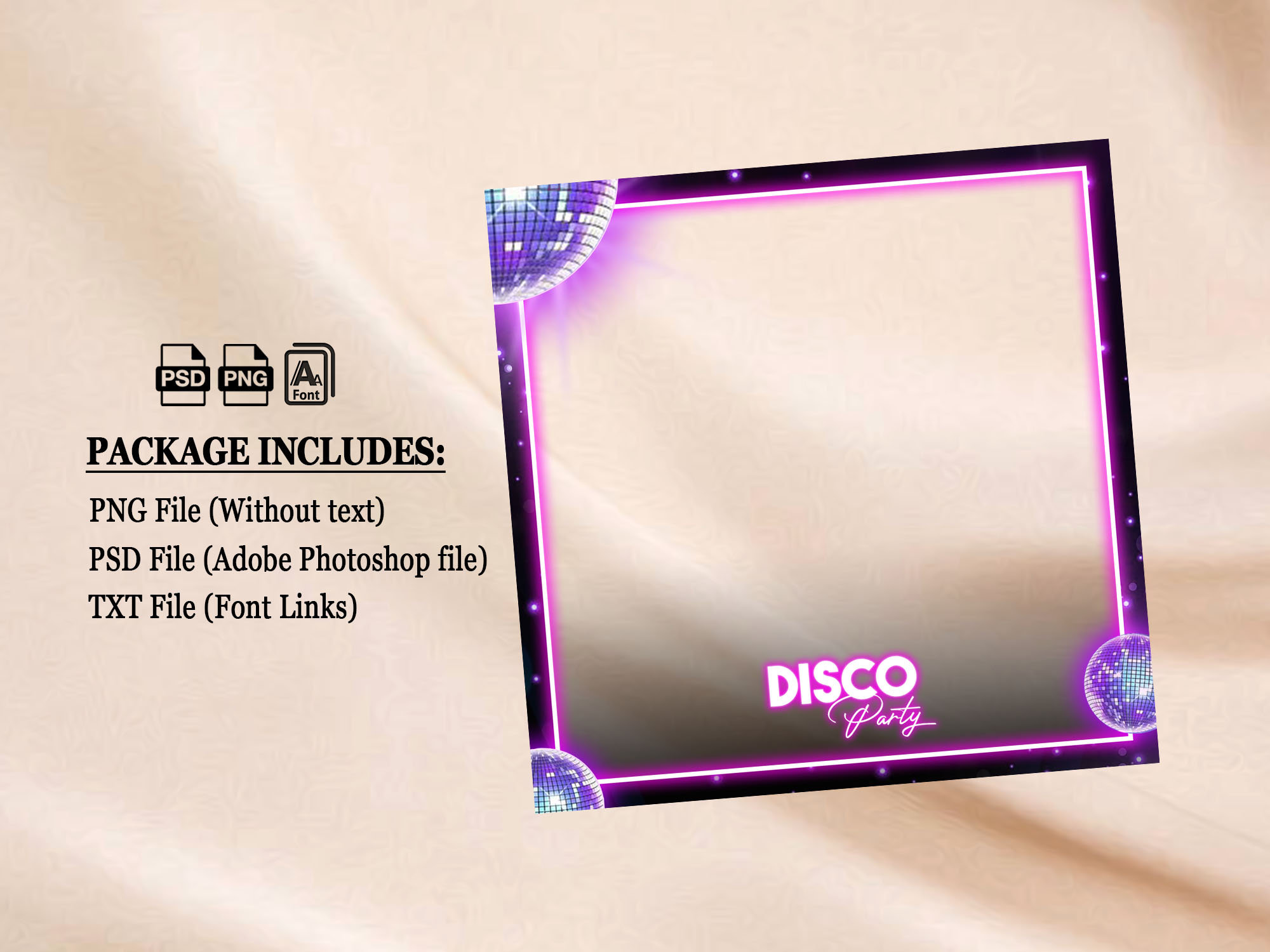 Neon Party 360 Photo Booth Overlay Disco Party 360booth Overlay Neon ...