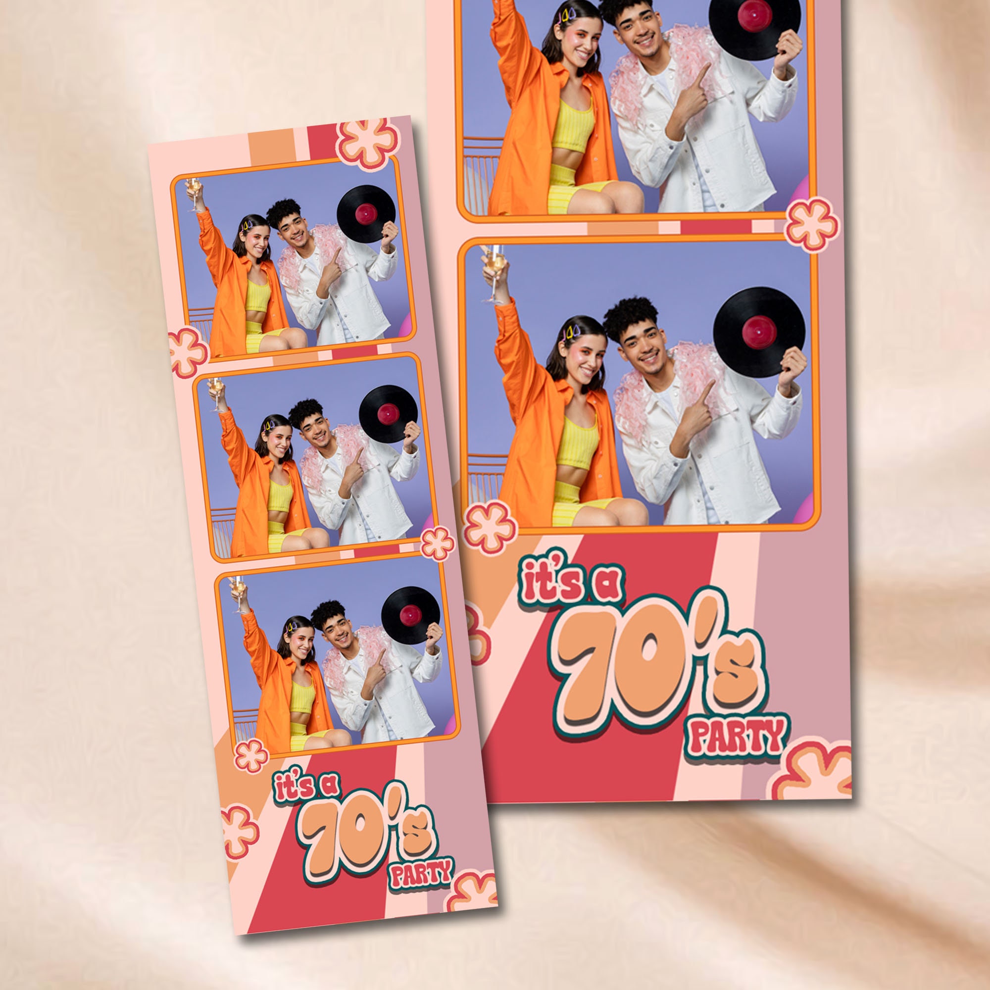Retro Groovy Photobooth Template 60's 70's Vibe Party Photo Booth ...