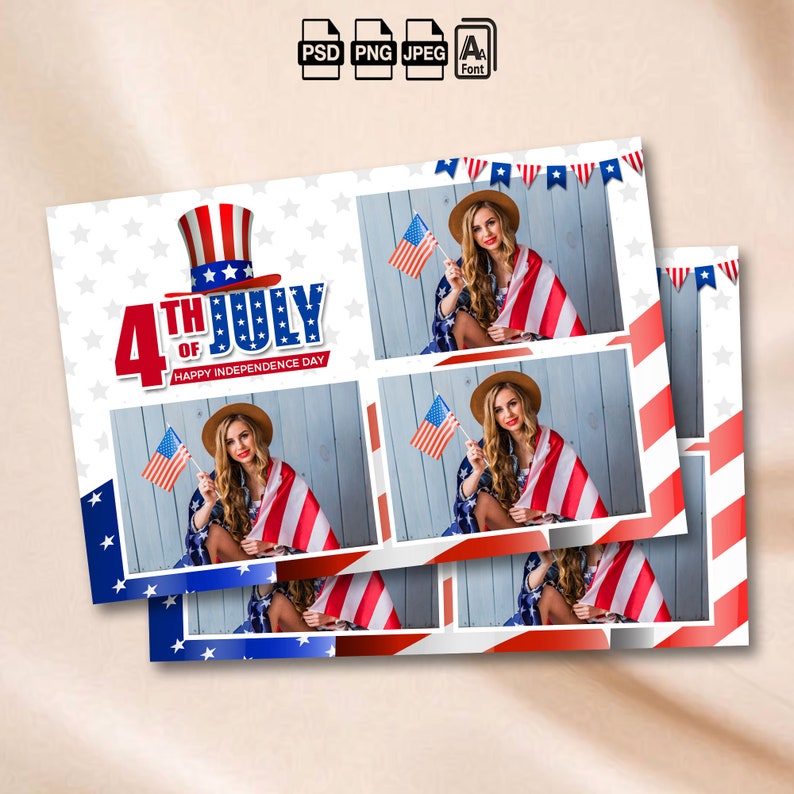 4th of July Photobooth Template US Independence Day Photo Booth ...