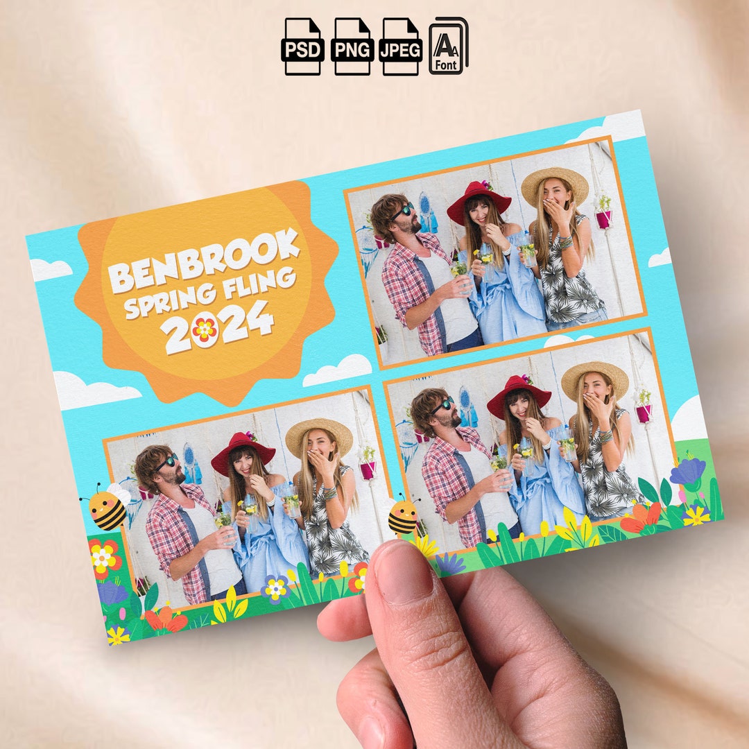 Spring Fling Photobooth Template Spring Party Photo Booth Overlay 4x6 ...