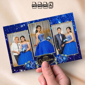 Royal Blue Photobooth Template Quinceanera Photo Booth Template Navy ...
