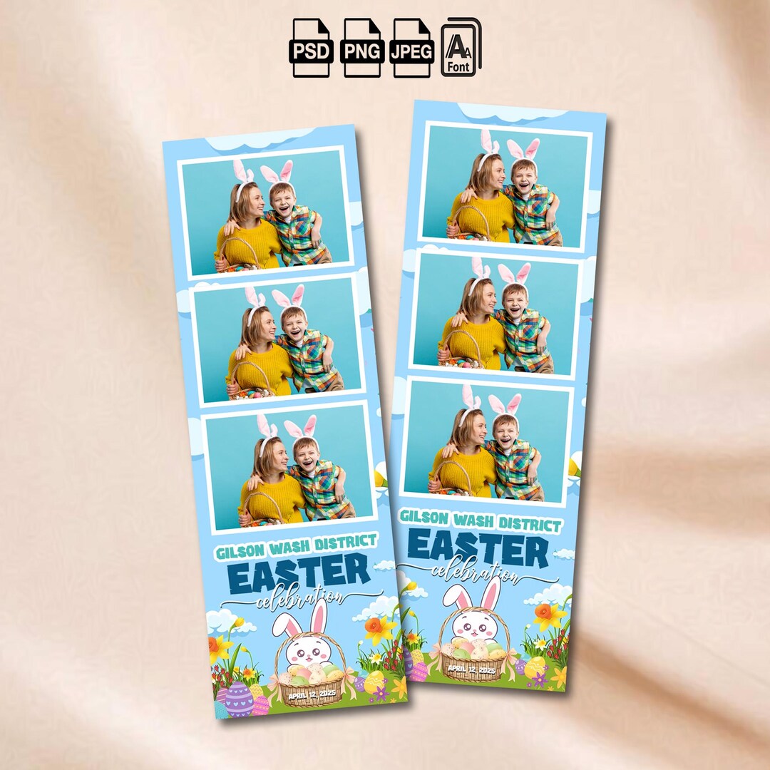 Happy Easter Photobooth Template Easter Sunday Photo Booth Overlay 2x6 ...