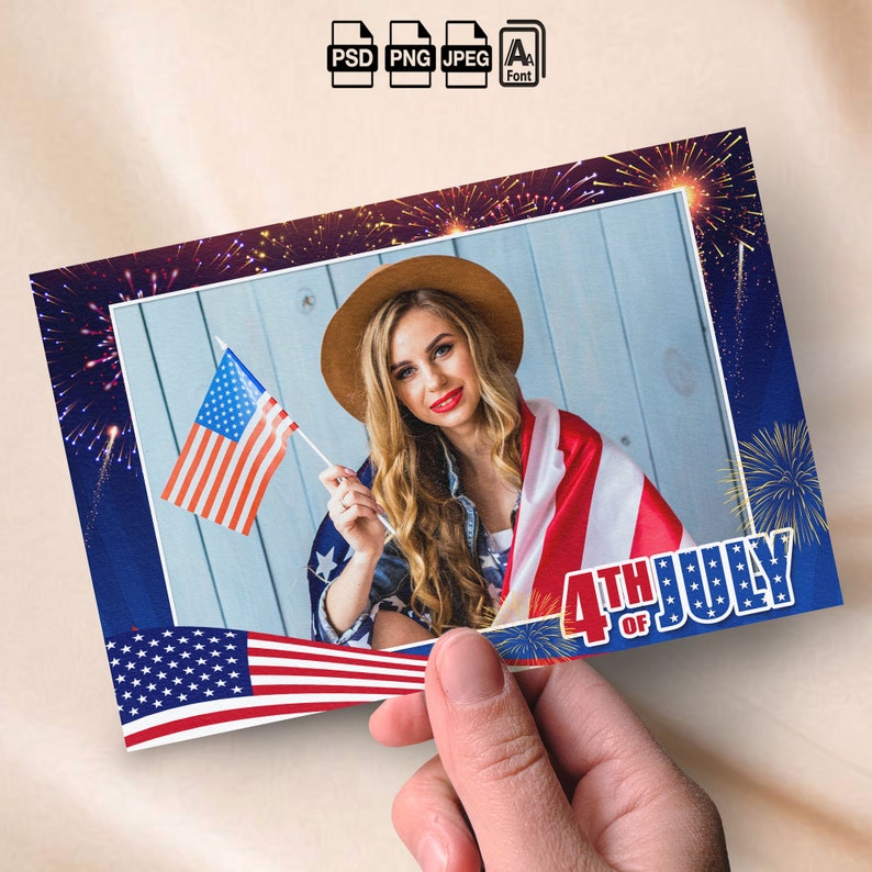 4th of July Photobooth Template US Independence Day Photo Booth ...