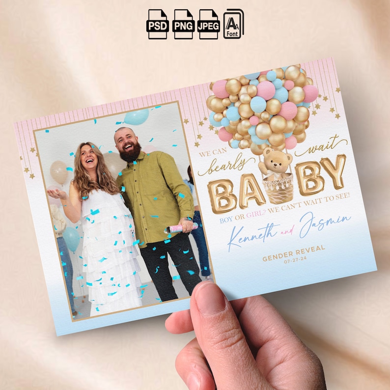 Gender Reveal Photobooth Template Baby Girl or Boy Party Photo Booth ...