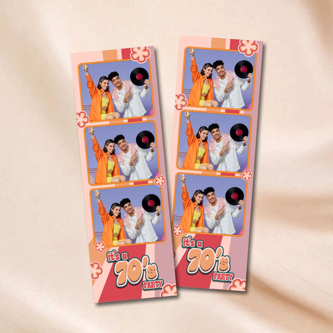 Retro Groovy Photobooth Template 60's 70's Vibe Party Photo Booth ...