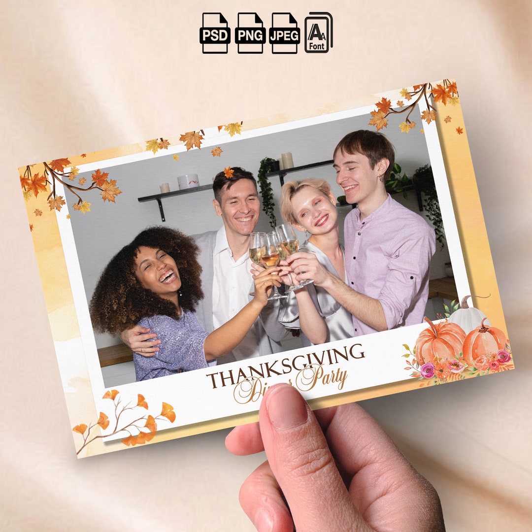 Thanksgiving Photobooth Template Autumn Wedding Photo Booth Template ...
